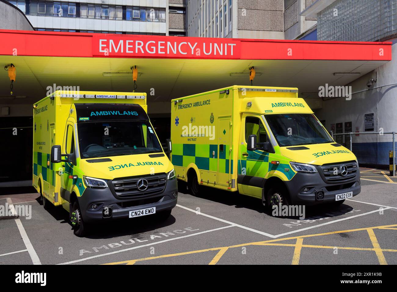 Emergency Unit and Ambulances waiting outside. University Hospital of ...