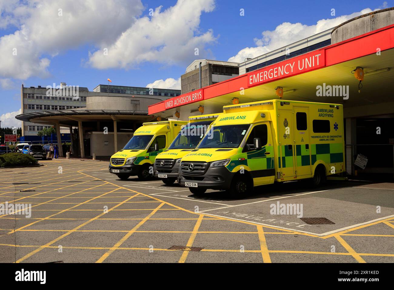 Emergency Unit and Ambulances waiting outside. University Hospital of ...