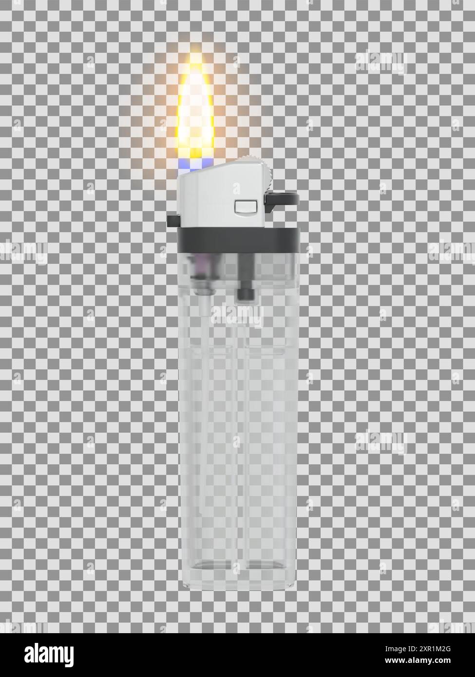 Plastic transparent lighter with lit flame Stock Vector Image & Art - Alamy