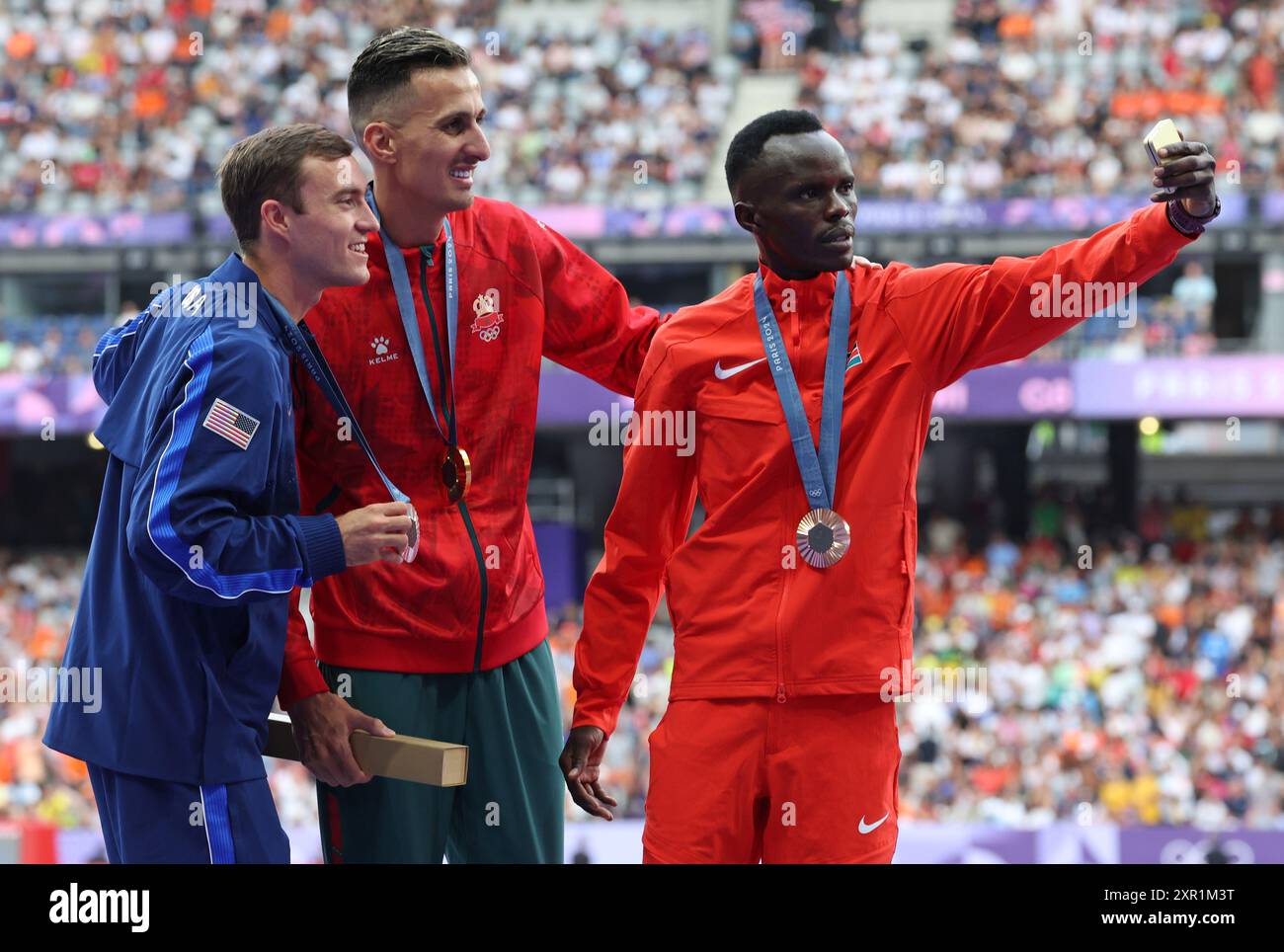 Paris, France. 08th Aug, 2024. Men's 3000m Steeplechase gold medalist ...