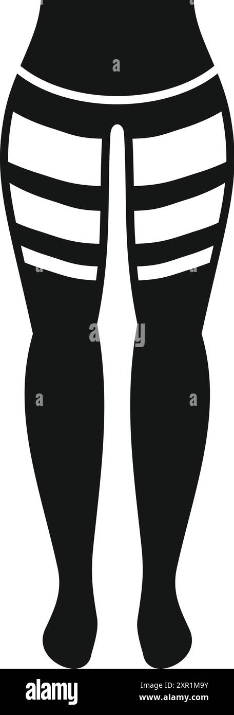 Silhouette of a female body wearing compression stockings for varicose ...