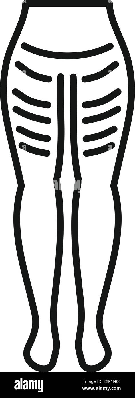 Line icon of female legs with stretch marks, concept of body positive ...