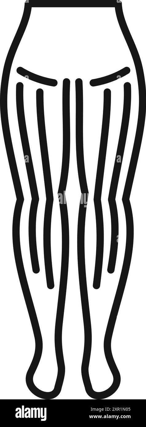 Line icon of a woman body shape wearing compression stocking Stock ...