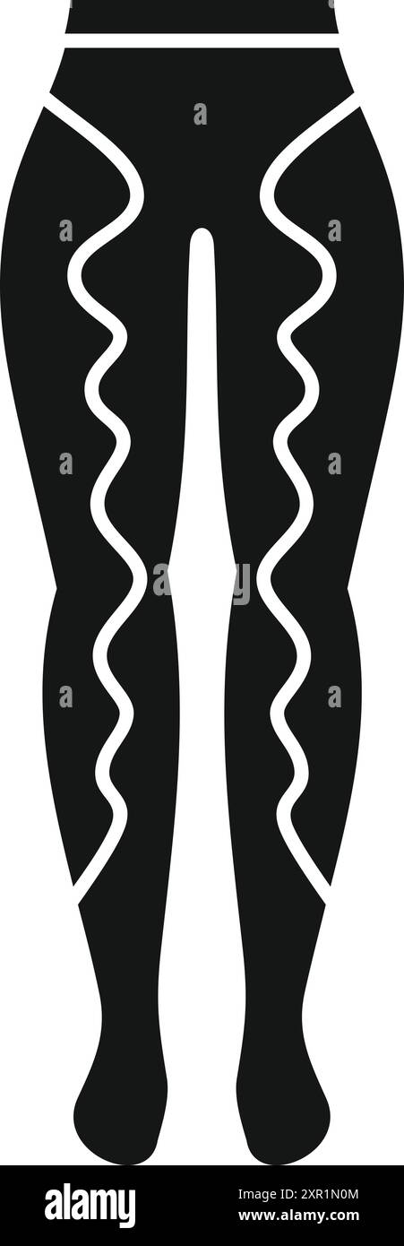 Black icon of medical compression tights improving blood circulation ...