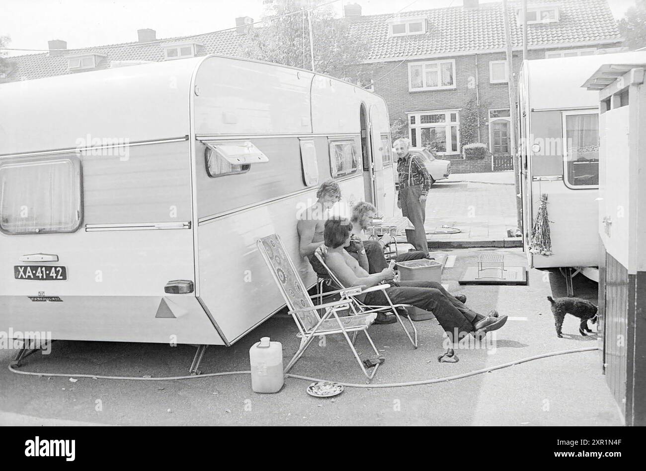 Fairground operators at their caravan Stock Photo - Alamy