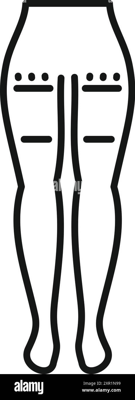 Line icon of woman legs with compression tights, useful for topics like ...