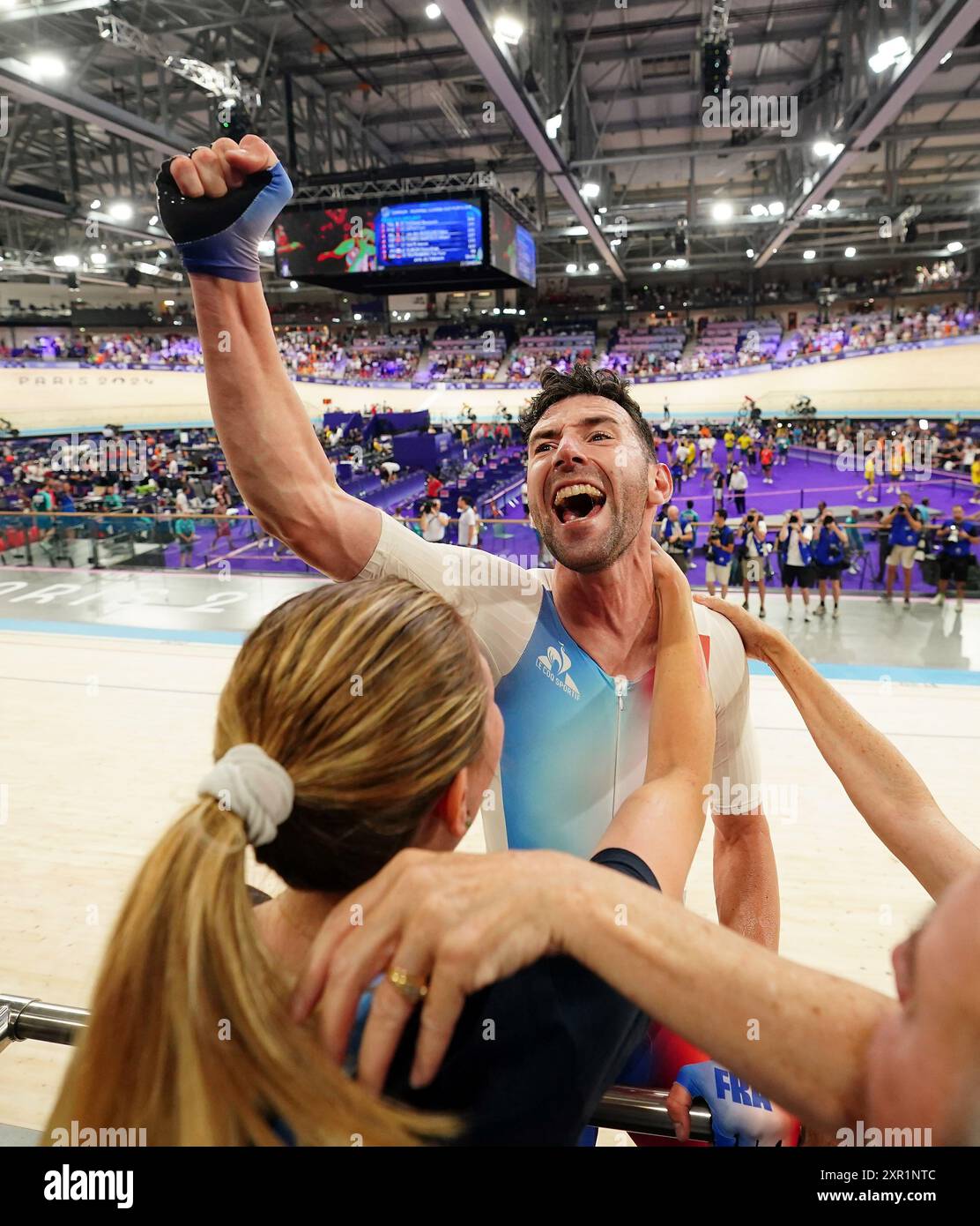 France's Benjamin Thomas celebrates winning the Men's Omnium after the ...