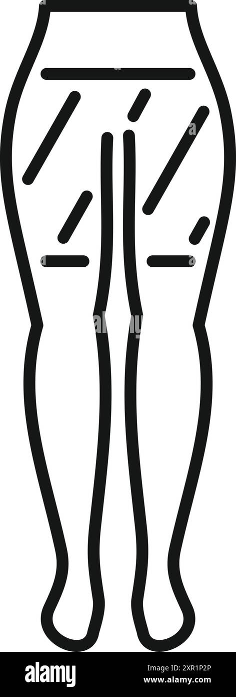 Line icon of female legs wearing compression stockings, promoting leg ...