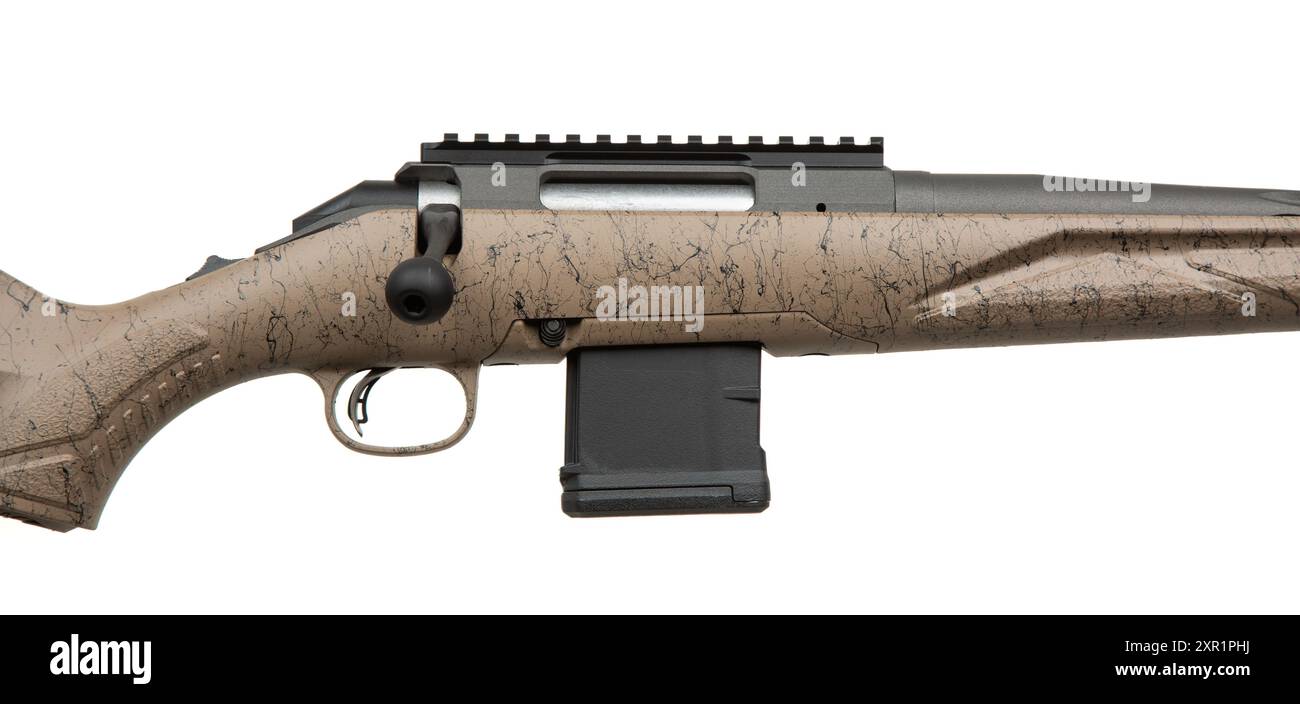 Modern bolt carbine isolated on white background. Weapons for sports ...