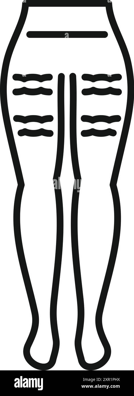 Line icon of compression stockings reducing tiredness and pain Stock ...