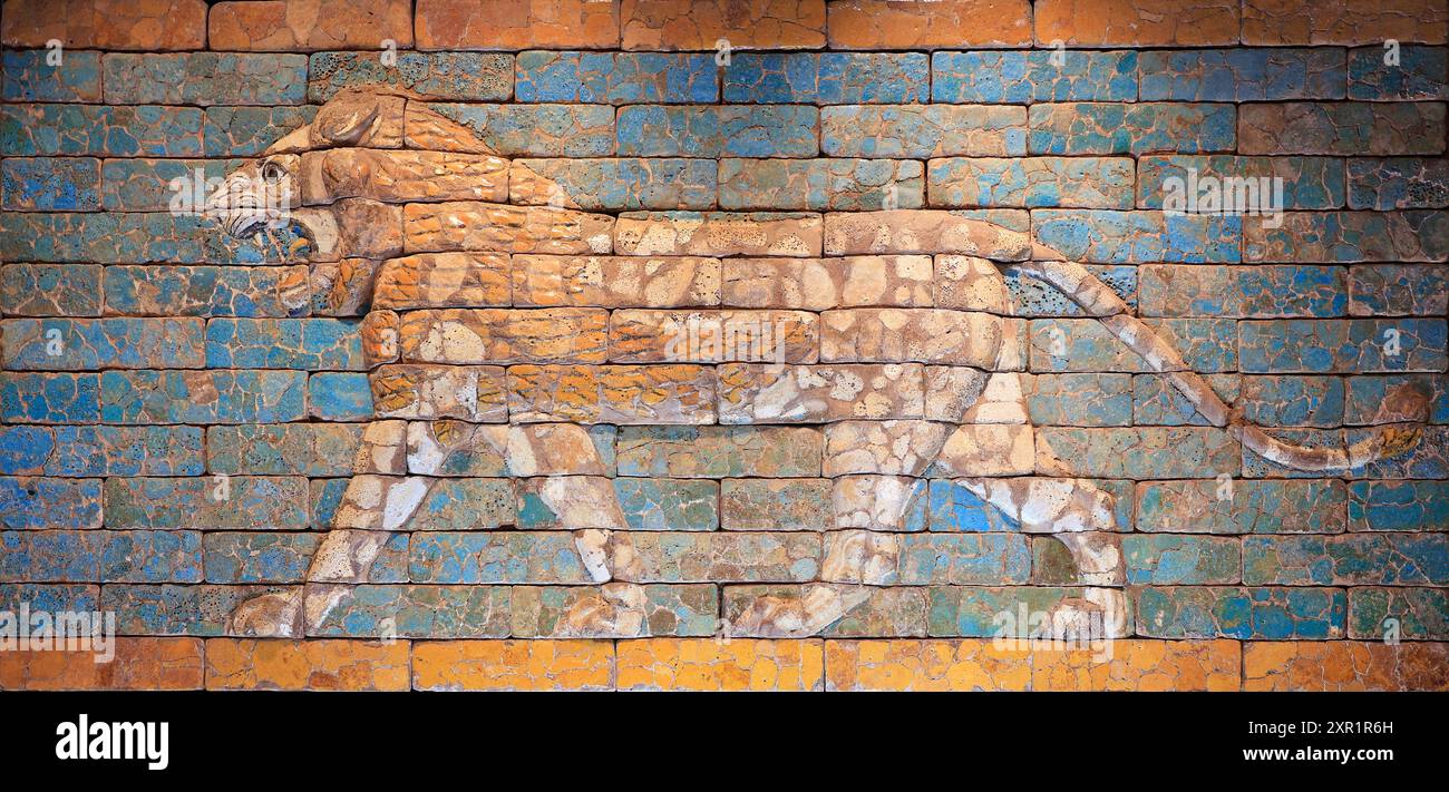 Lion from Processional Way bass relief. Iraq (Babylon), region of ...