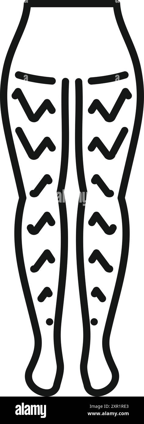 Line icon of a person wearing compression socks for better blood ...