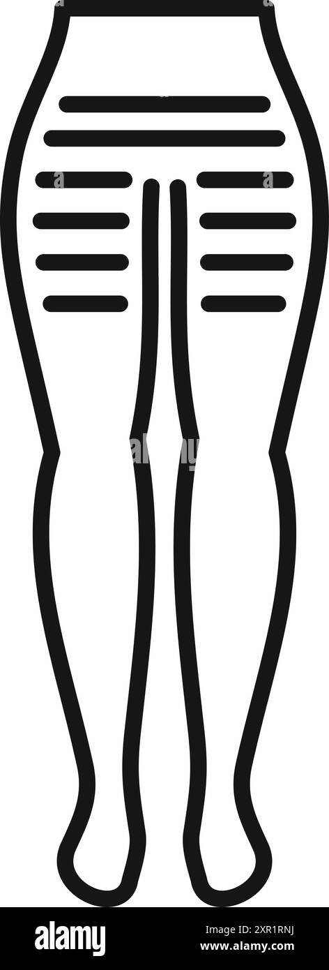 Outline icon of a woman wearing compression tights, promoting health ...