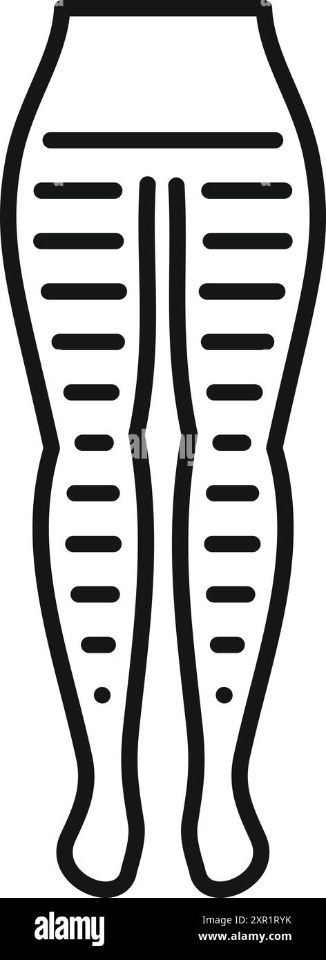 Line icon of a pair of female legs wearing compression stockings ...