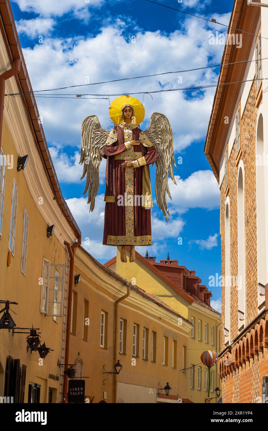 Vilnius, Lithuania. June 28, 2024. Figure of Jesus Christ with wings ...
