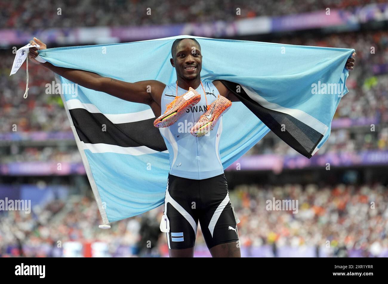 Botswana's Letsile Tebogo celebrates winning the Men's 200m Final at ...