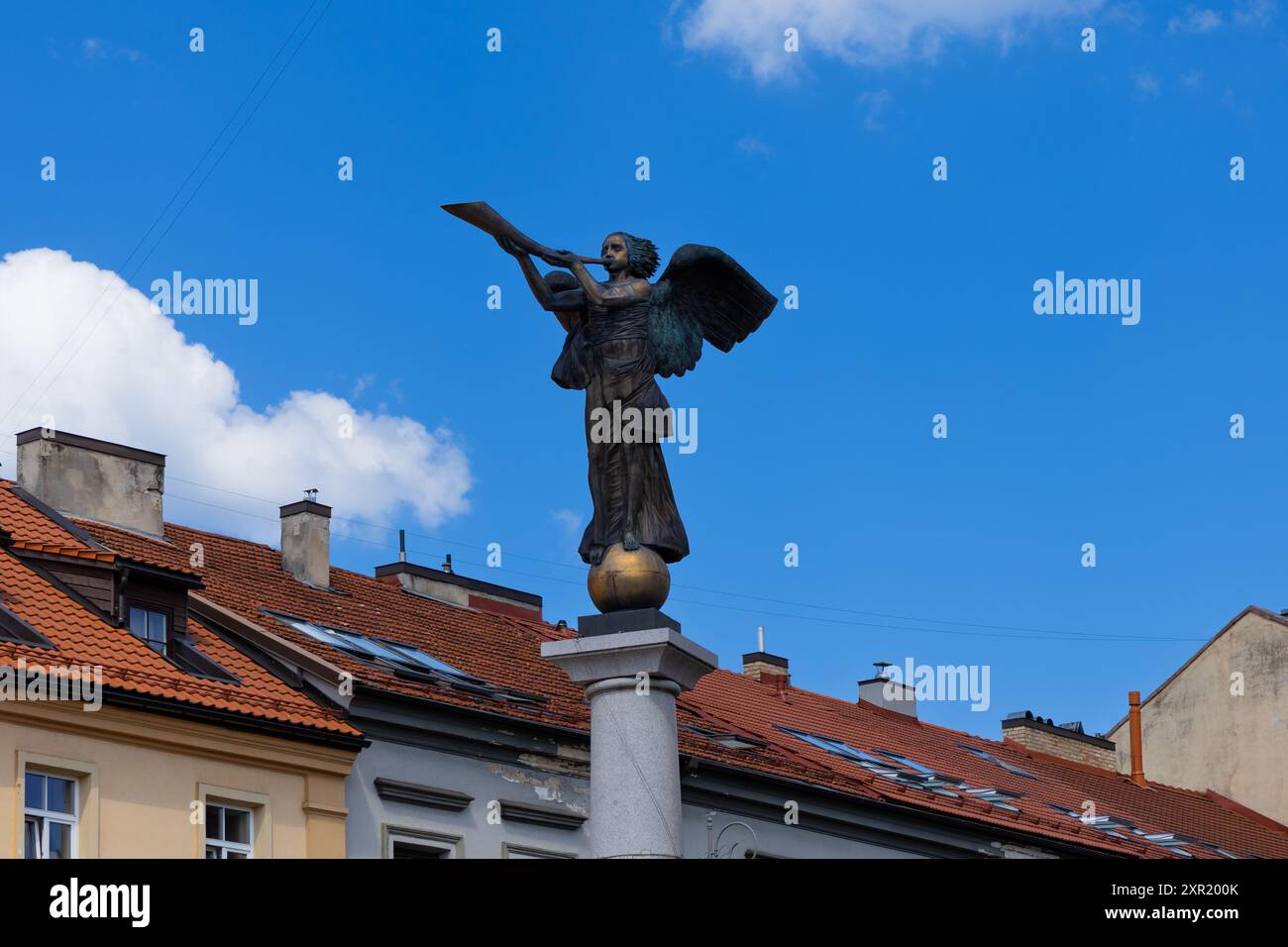 Vilnius, Lithuania. June 28, 2024. Angel of Uzupis, a statue of an ...