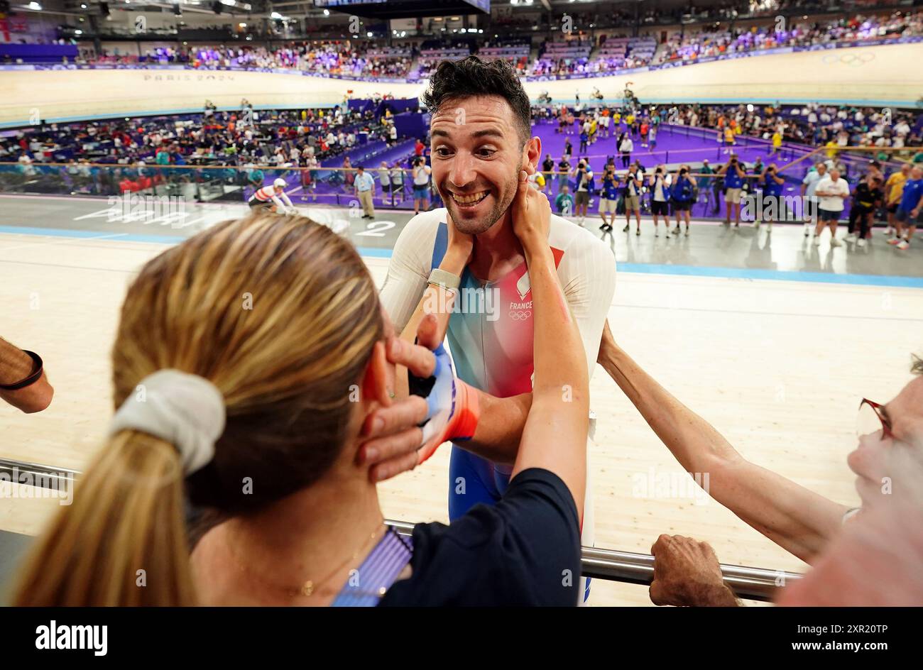 France's Benjamin Thomas celebrates winning the Men's Omnium after the ...