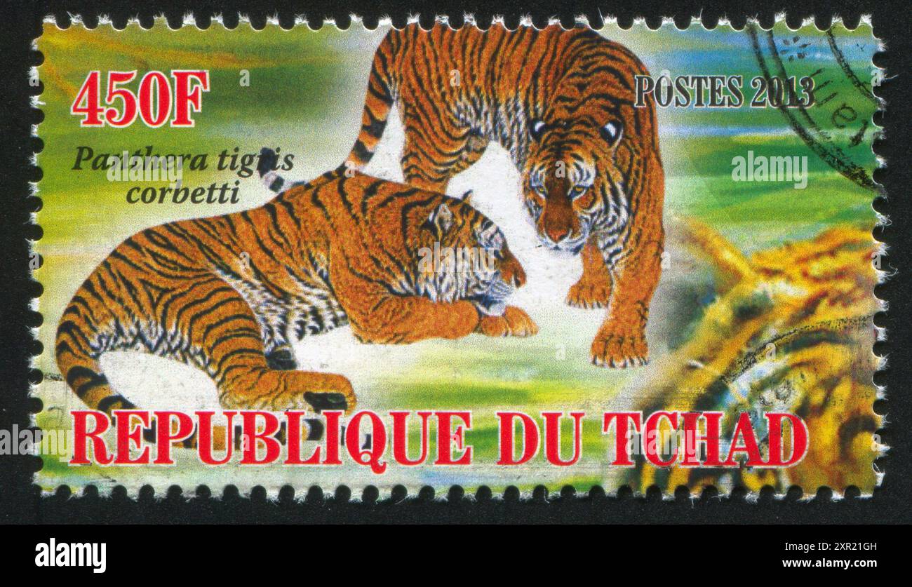 CHAD - CIRCA 2013: stamp printed by Chad, shows tiger, circa 2013 Stock ...