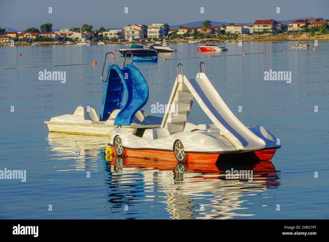 Blue paddle boat water pedal hi-res stock photography and images - Alamy