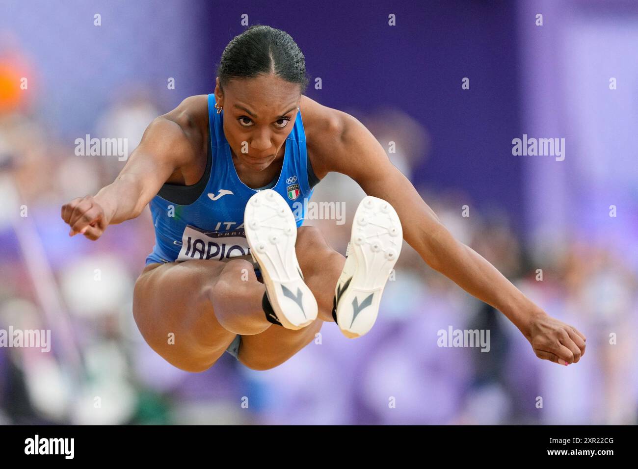 Larissa Iapichino, of Italy, competes during the women's long jump ...