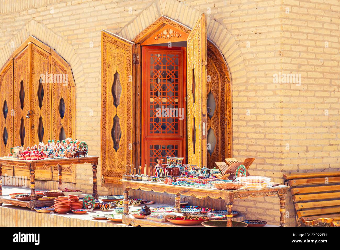 Street bazaar in Ichan Kala, Khiva's Inner Town. Khiva, Uzbekistan ...