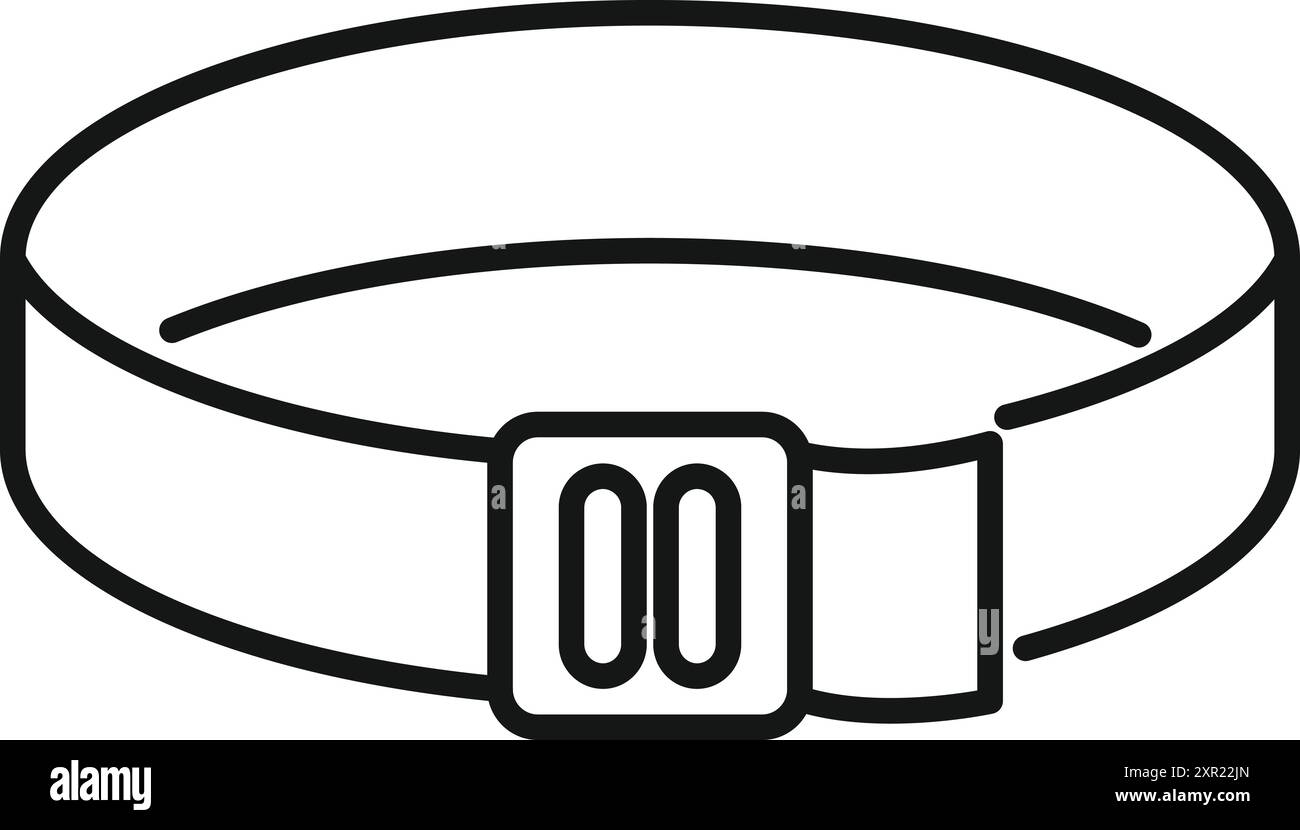 This simple black and white line drawing depicts a belt, perfect for ...