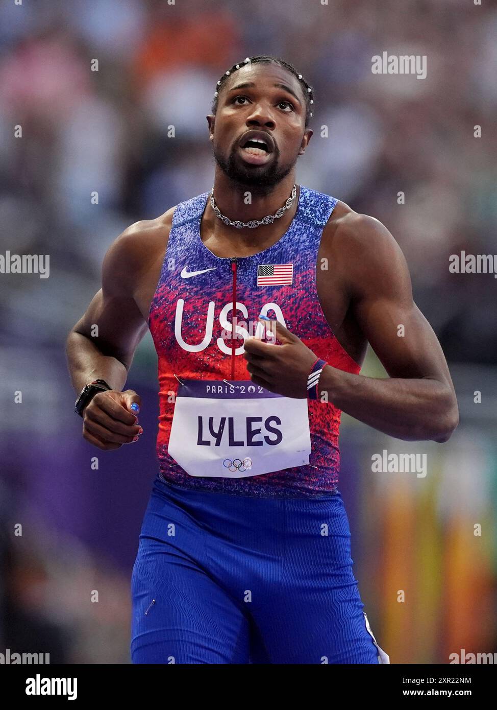 USA's Noah Lyles after finishing third in the Men's 200m Final at the ...