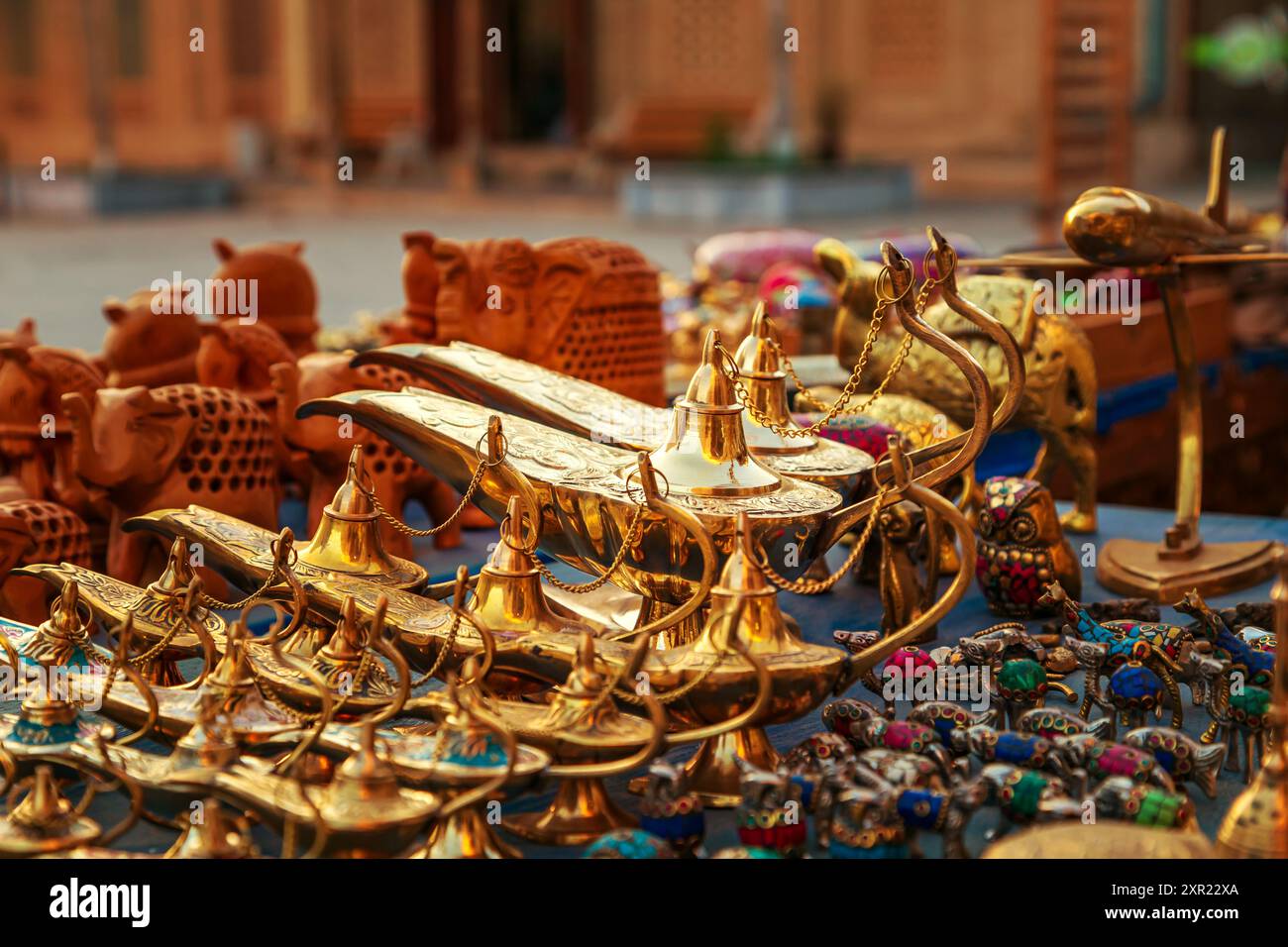 Traditional oil lamps in trade domes. Bukhara, Uzbekistan – July 18 ...