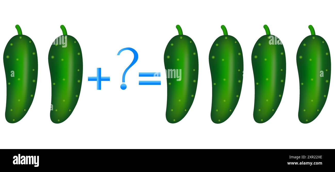 Action relationship of addition, examples with cucumbers. Educational ...