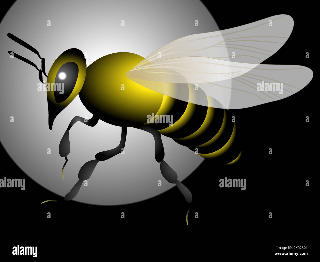 Big bee on abstract dark background, design element Stock Vector Image ...