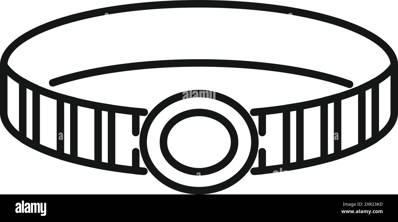 Line drawing of a headlamp flashlight, providing hands free ...