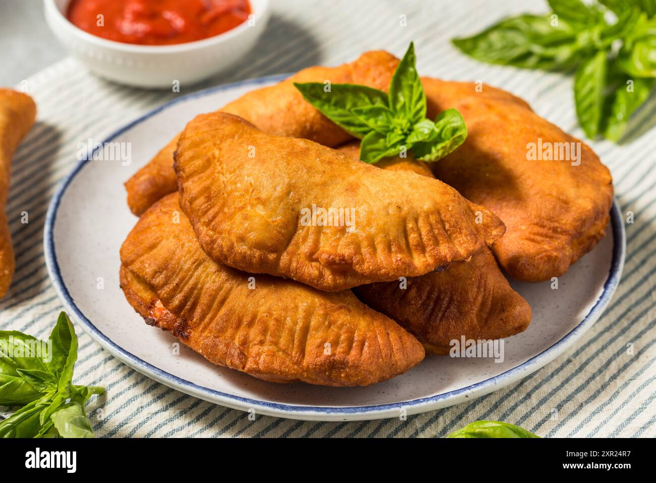 Homemade Italian Panzerotti Pizza Calzone with Cheese and Sauce Stock ...