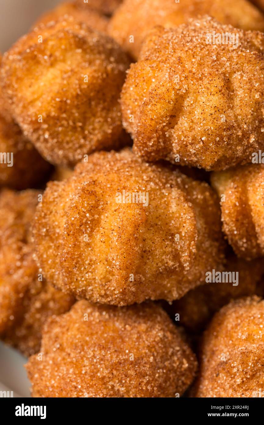 Sweet Homemade Churro Donut Bites with Cinnamon and Sugar Stock Photo ...