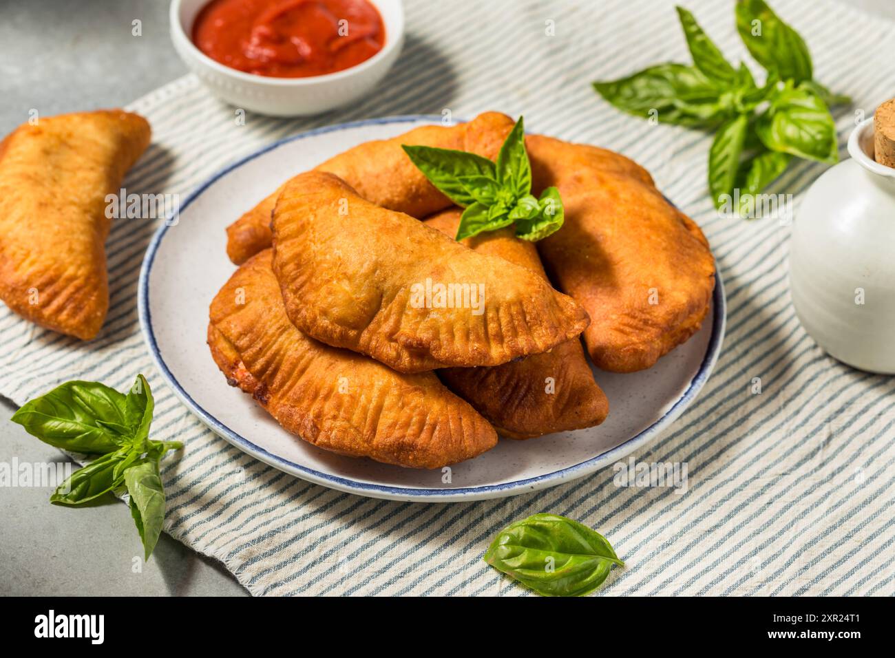 Homemade Italian Panzerotti Pizza Calzone with Cheese and Sauce Stock ...