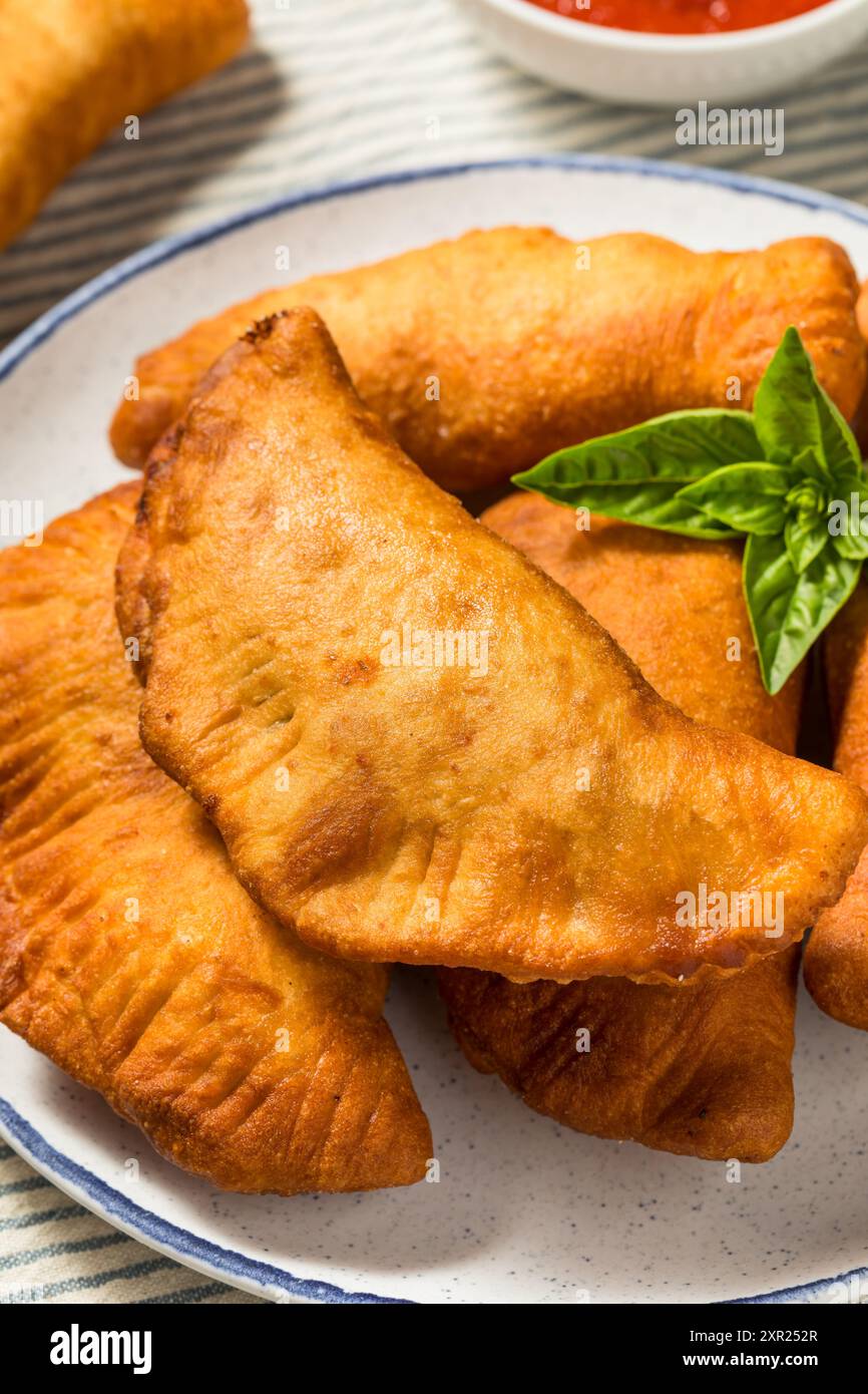 Homemade Italian Panzerotti Pizza Calzone with Cheese and Sauce Stock ...