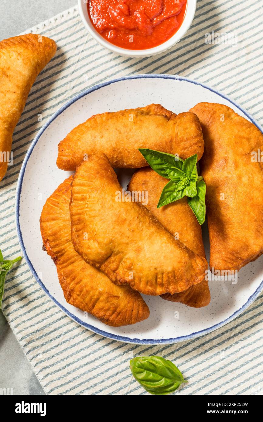 Homemade Italian Panzerotti Pizza Calzone with Cheese and Sauce Stock ...