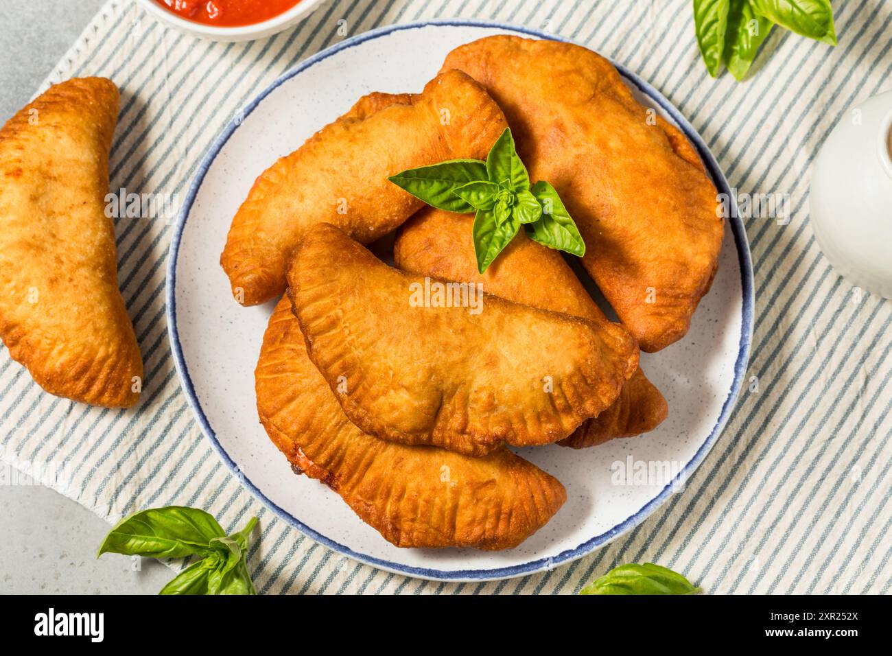 Homemade Italian Panzerotti Pizza Calzone with Cheese and Sauce Stock ...