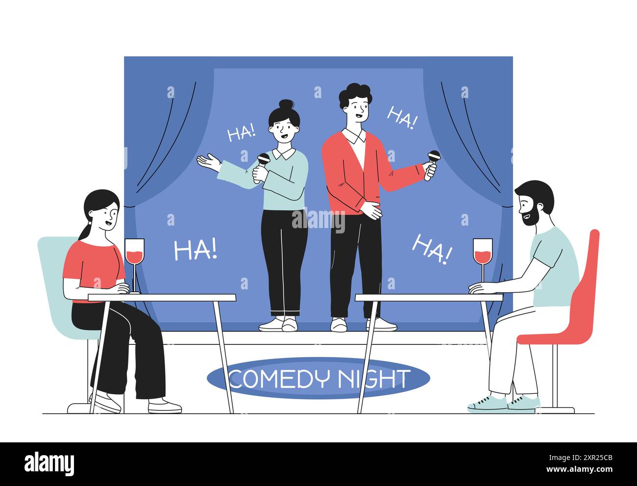 Live performance laughter Stock Vector Images - Alamy