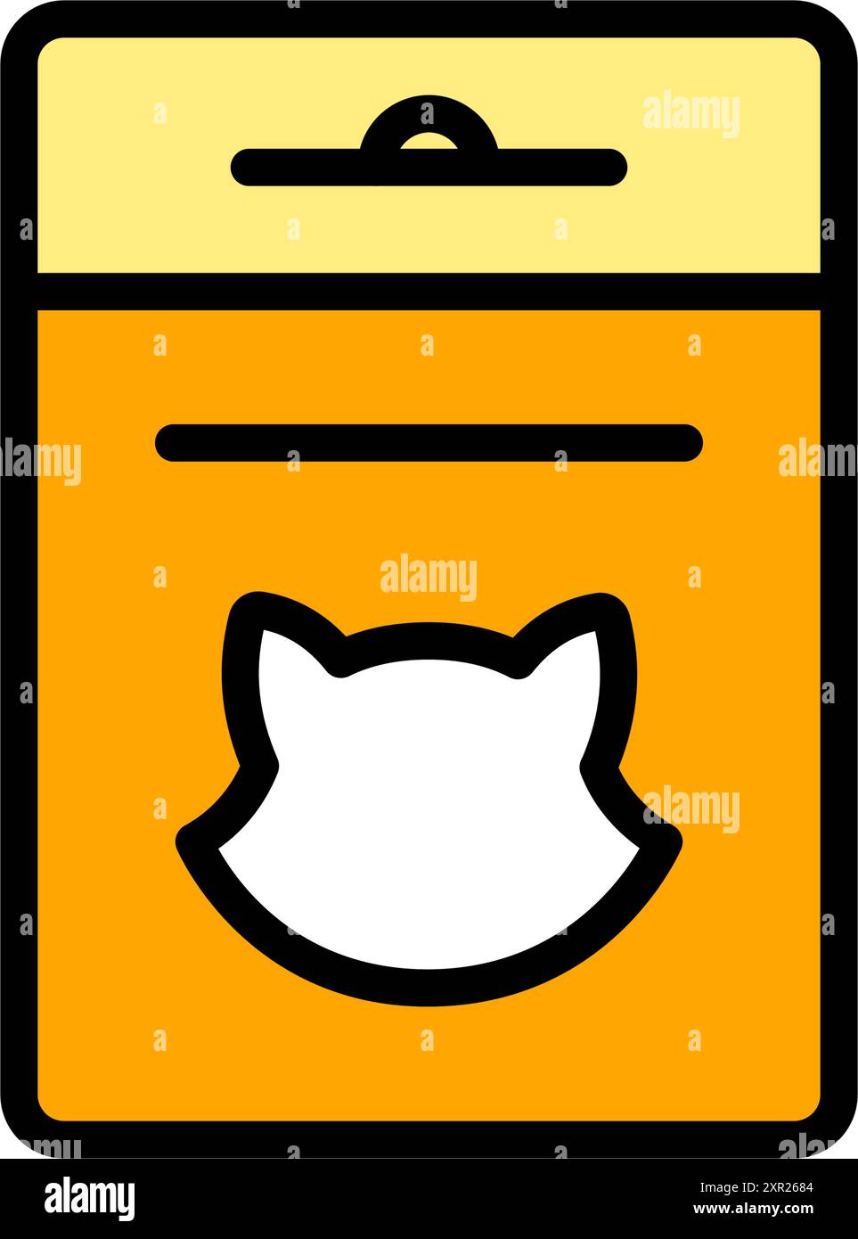 Animal feed package color icon. Bag of cat food. Pictogram isolated on ...