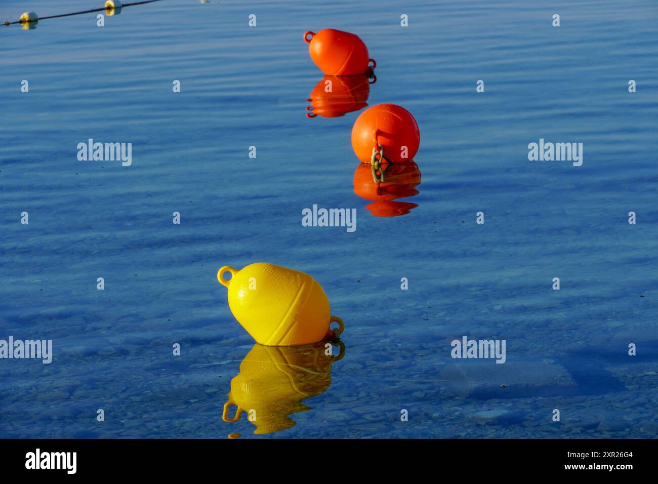 Beautiful blue and turquoise water waves ocean and yellow red orange ...