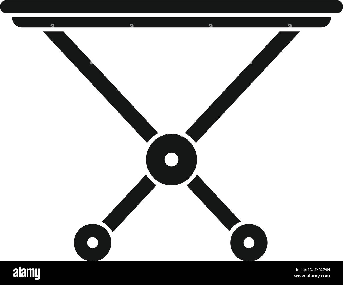 Folding camping table standing on white background, simple style Stock ...