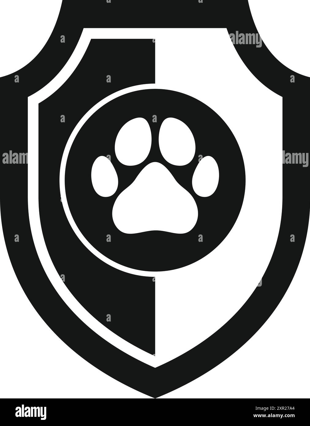 Shield is protecting a dog paw print, representing animal welfare and ...