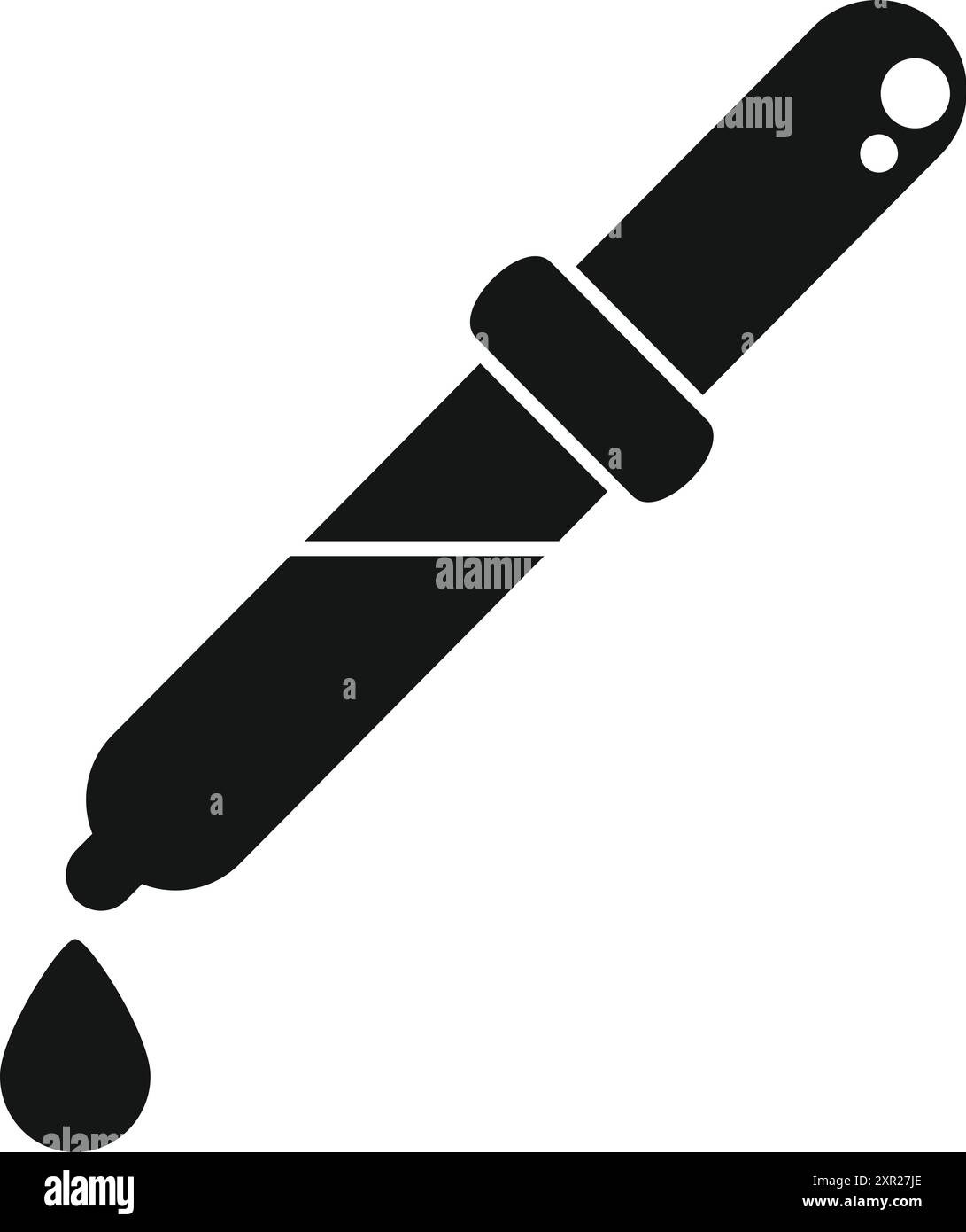 Black chemical dropper dripping liquid icon in simple style isolated on ...