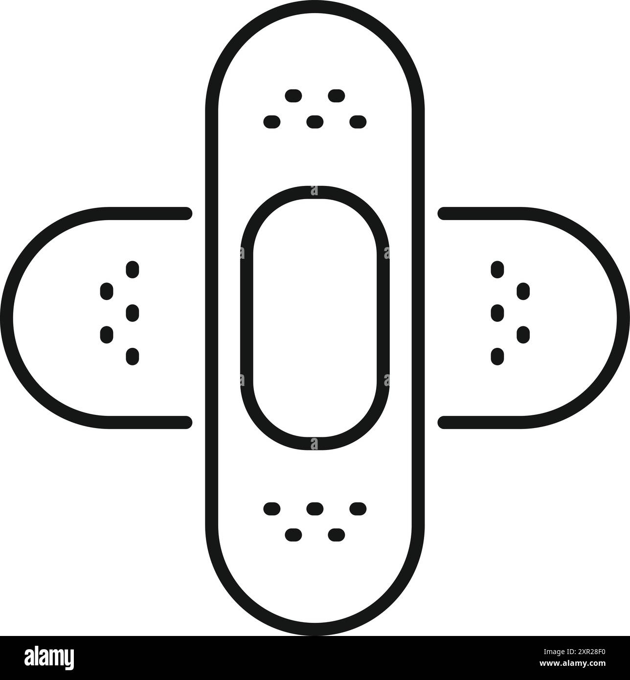 Line art icon of medical plasters, symbolizing wound care and medical ...