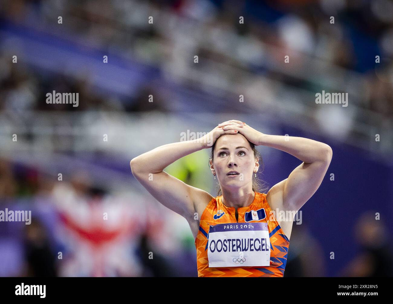 PARIS - Emma Oosterwegel in action in the heptathlon event during the ...