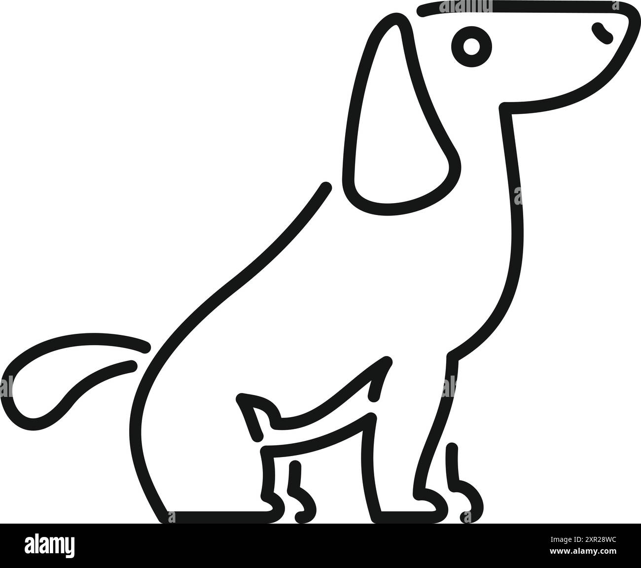 Simple line art illustration of a cute dog sitting up, perfect for ...