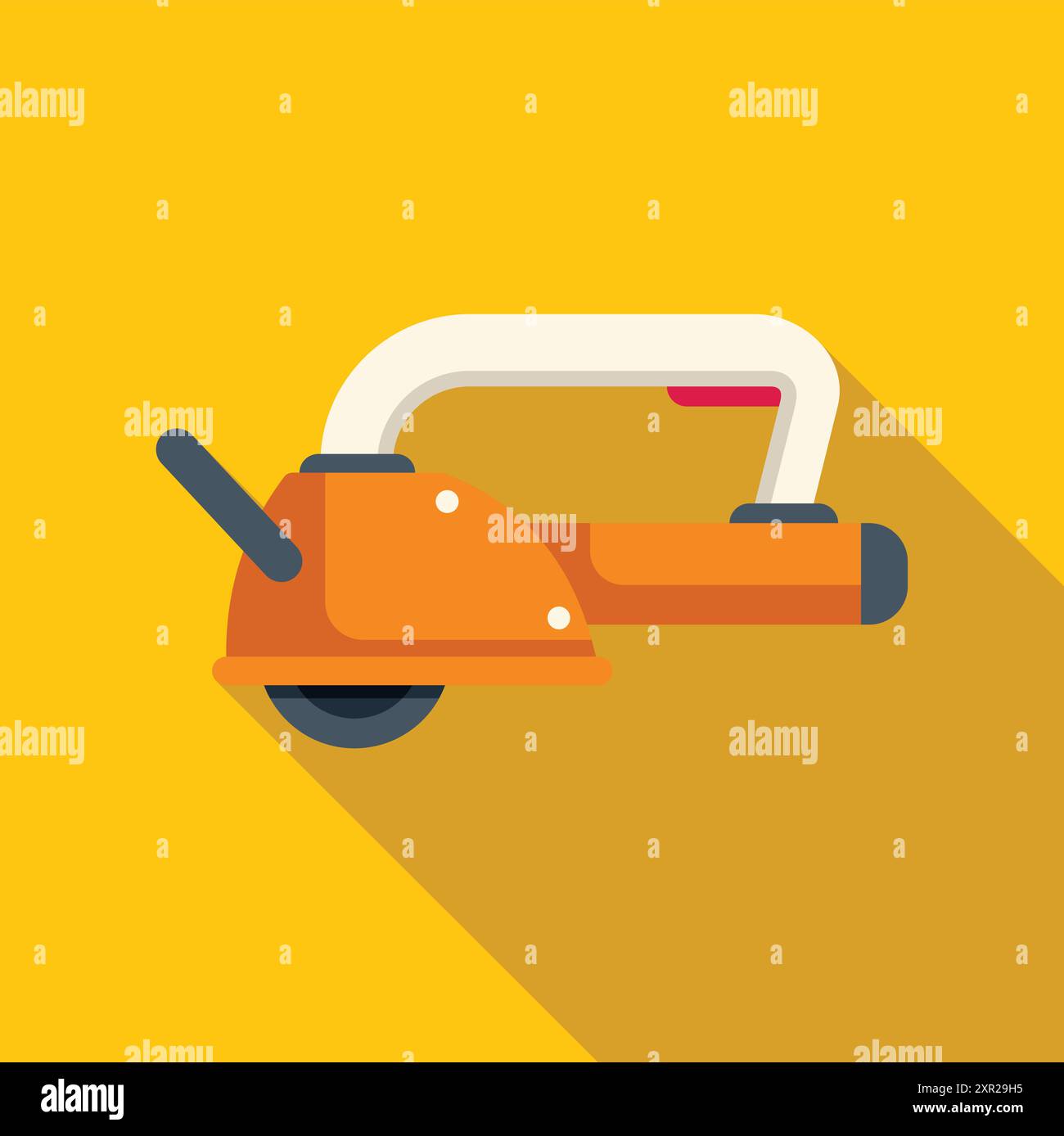 Angle grinder for construction and repair works lying on yellow ...