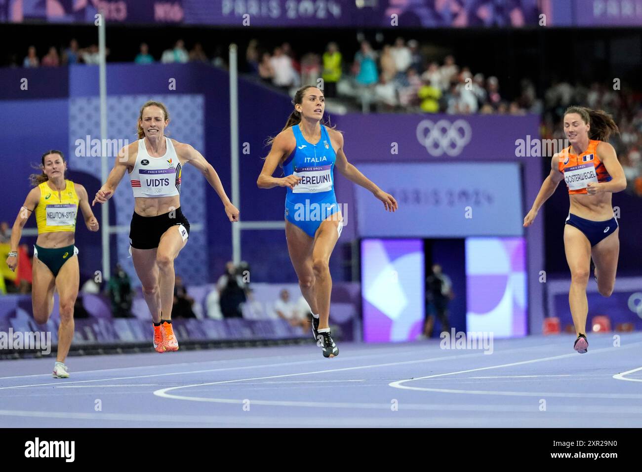Sveva Gerevini, of Italy, competes in the women's heptathlon 200-meters ...