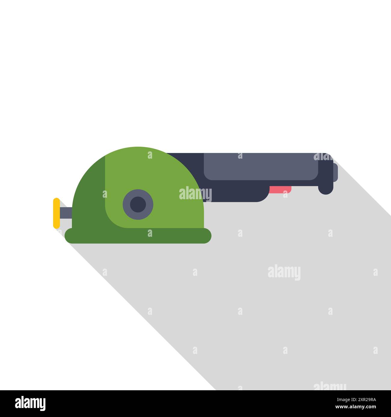 Military helmet with gun pointing right shadow icon, flat style Stock ...